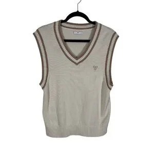 TNA | Sweaters | Tna Aritzia Women M Cream Brown Knit Preppy Academia ...